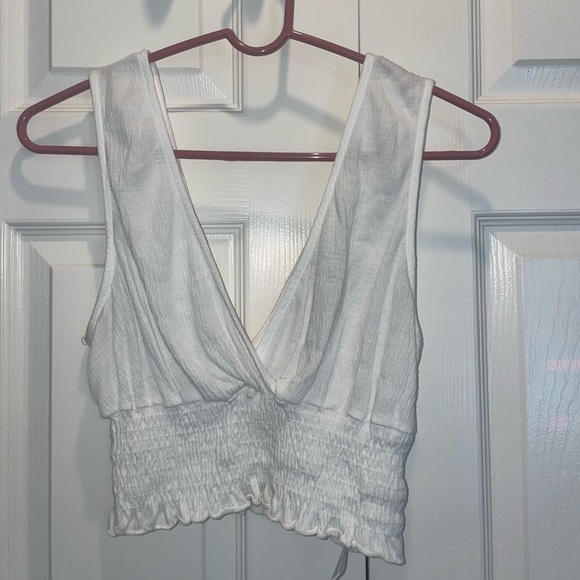 Urban Outfitters | Tops | Urban Outfitters White Deep V Tank | Poshmark